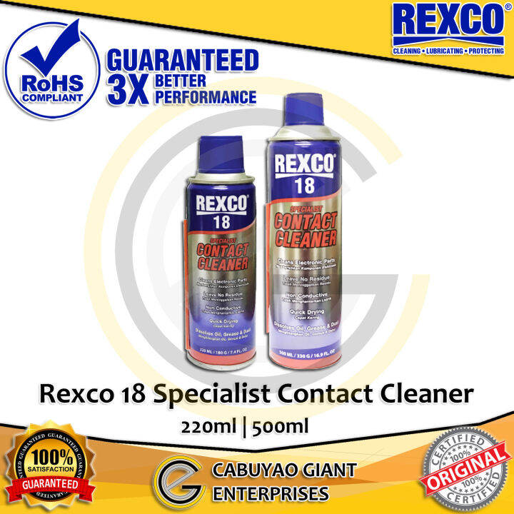 Rexco 18 Specialist Contact Cleaner (Electrical Component Cleaner) [ 220ml | 500ml ] | Lazada PH