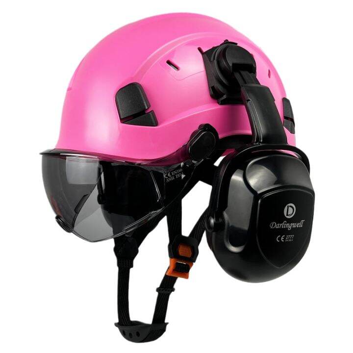 CE Construction Safety Helmet With For Engineer Visor Earmuff CE ABS ...