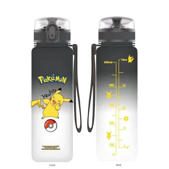 Pokemon 560ML Water Cup Children Portable Plastic Cartoon Kawai Pikachu ...
