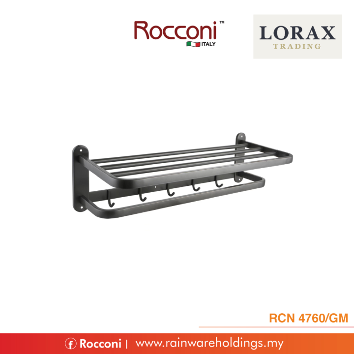 RCN 4760 /GM : Towel Rail - Foldable L 600mm (Gun Metal) | Lazada