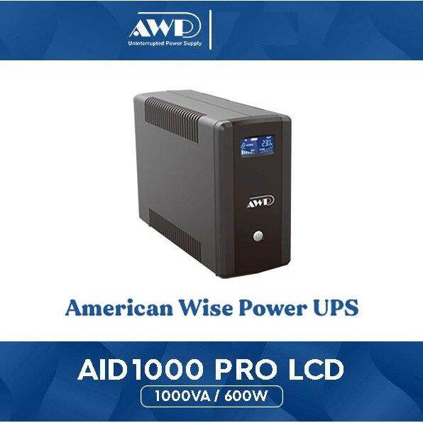 AWP Aide 1000 Pro LCD 600W-1000VA UPS with AVR Uninterruptible Power ...