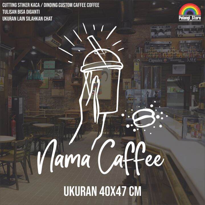 (TERLARIS)Wall Sticker Stiker Dinding Kopi Coffee Cafe Cutting Stiker ...