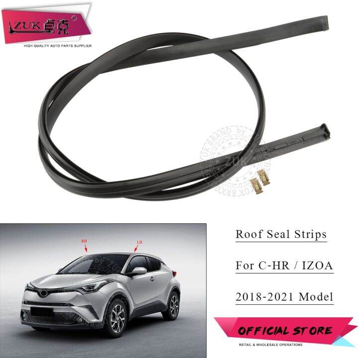 ZUK Car Roof Drip Finish Moulding Top Rubber Seal Strips With Free Clips For TOYOTA C-HR CHR ...