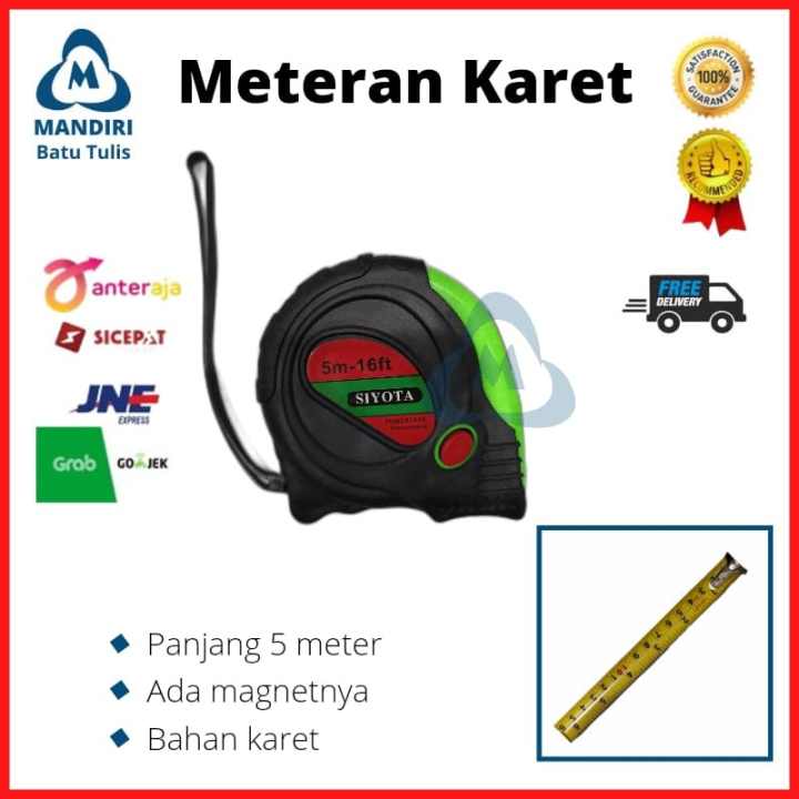 Meteran 5 meter Karet Murah / Meteran Bangunan / Meteran Tukang ...