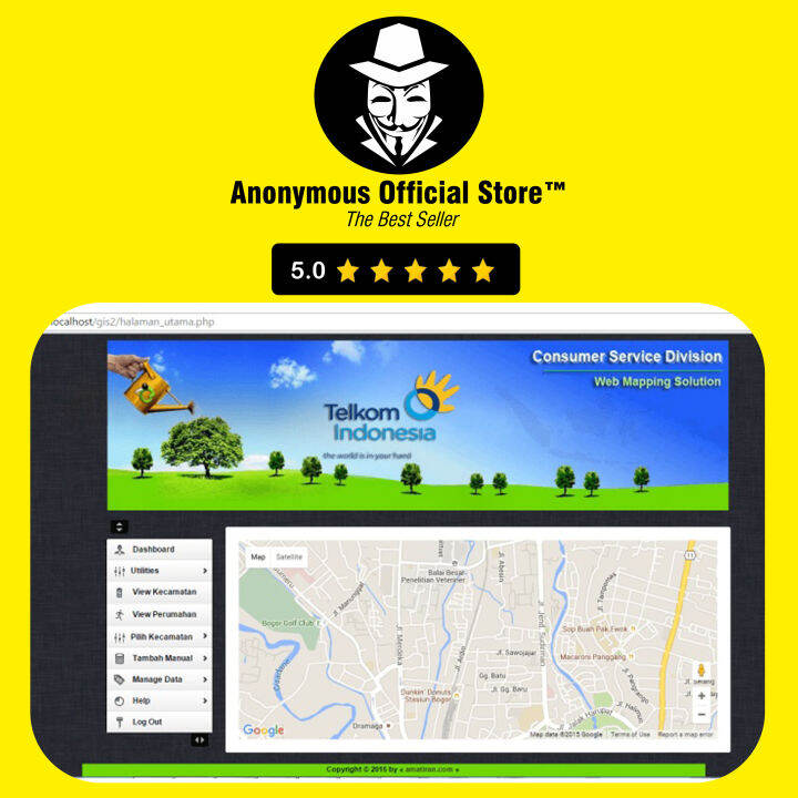 SOURCE CODE WEBSITE WEB GIS - APLIKASI PEMETAAN BERBASIS AKSARA PETA WEBGIS | Lazada Indonesia