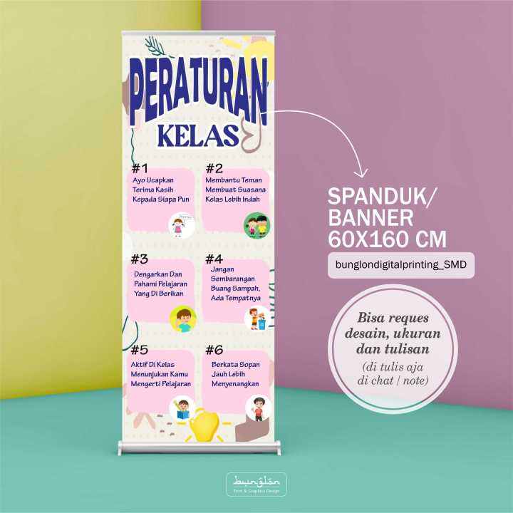 Spanduk, Banner Peraturan Ruang Kelas, Pedoman Ruang Kelas, Edukasi Anak, Dll Free Desain ...