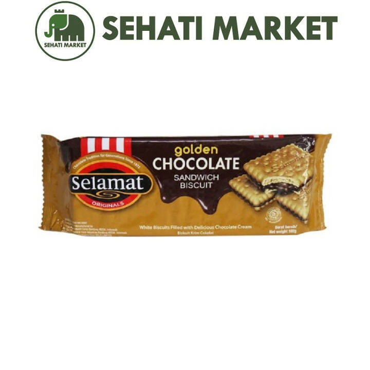 SELAMAT SANDWICH BISCUIT GOLDEN CHOCOLATE 102g biskuit | Lazada Indonesia