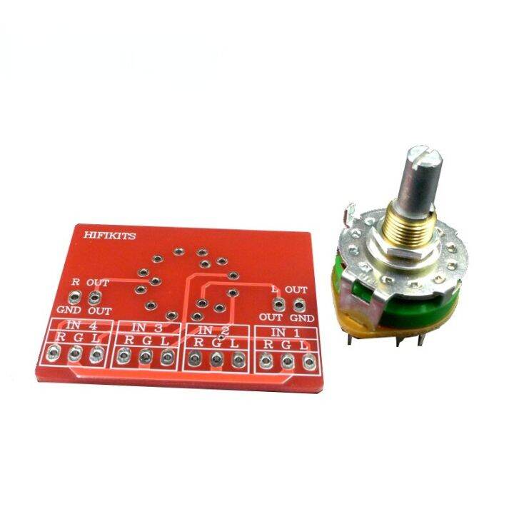 4 ways input Signal selector switch PCB board with ALPS Potentiometer ...
