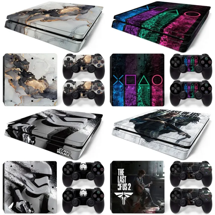 For PS4 Slim Console and 2 Controllers Skin Sticker PS4 Wonderful ...