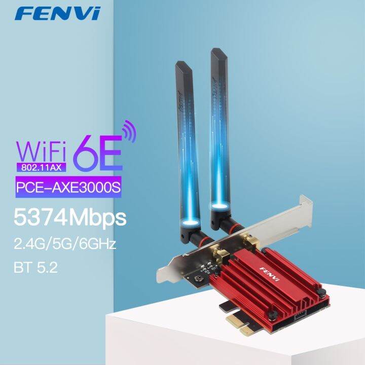 Fenvi 3000Mbps Wi-Fi 6 PCI-E การ์ด Pcie ไร้สายเล่นเกม5.2บลูทูธอะแดปเตอร ...