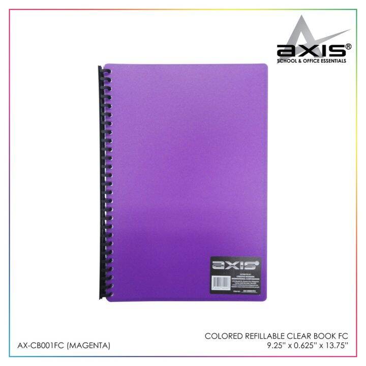 ♠Clearbook Colored Long FC Folder Display Book Refillable 20 Pockets ...