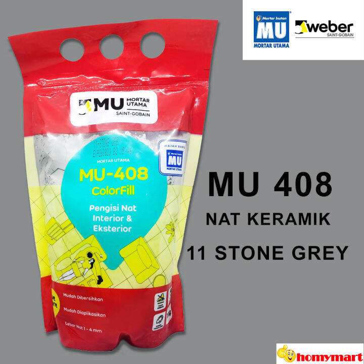 3pcs semen nat keramik no 11 (stone grey) MU-408 1kg MU 408 | Lazada Indonesia
