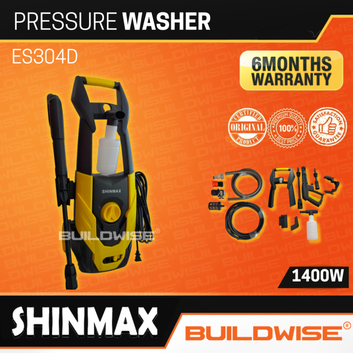 Shinmax High Pressure Washer 1400Watts (ES304D)「BUILDWISE®」 *NEW ...