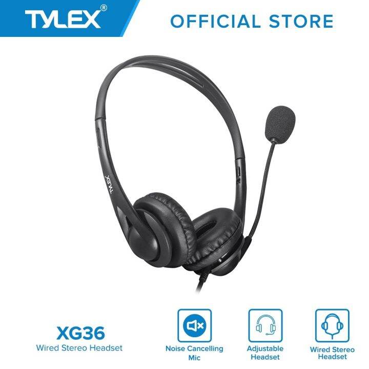 Tylex XG36 Wired Stereo Headset with Mic 3.5mm Noise Cancellation Mic ...