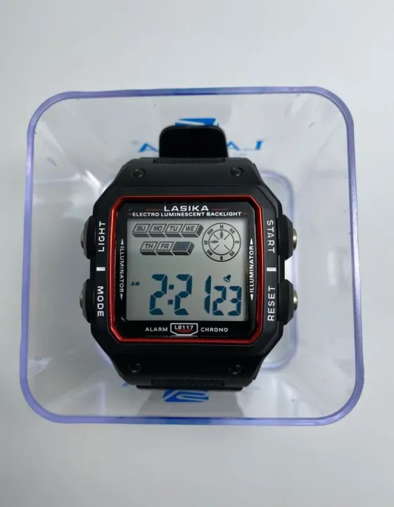 Jam Tangan Lasika Sporty Segi Kode 8117 Seri Hitam Water Resistance ...