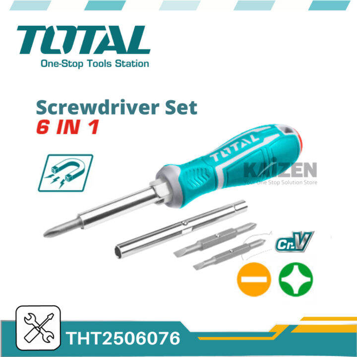 TOTAL THT2506076 6 in 1 Screwdriver Set | Lazada