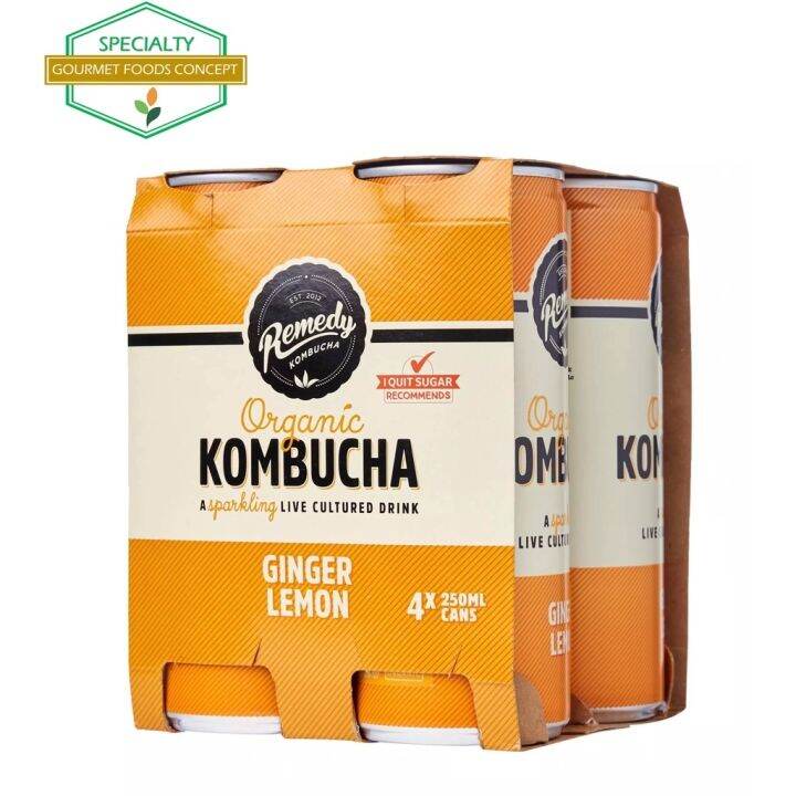 REMEDY KOMBUCHA GINGER LEMON - 250ML x 4s | Lazada PH
