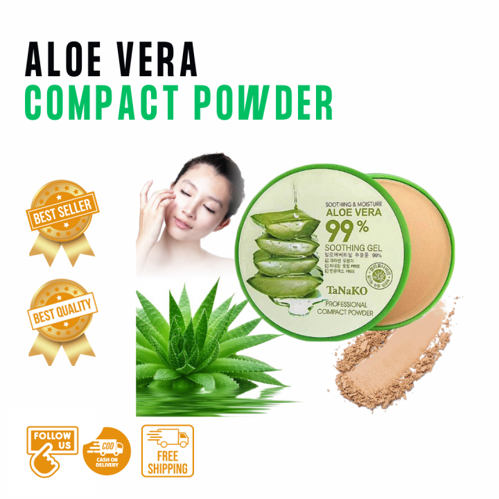 Tanako Aloe Vera Powder Soothing & Moisture Professional Compact Powder ...