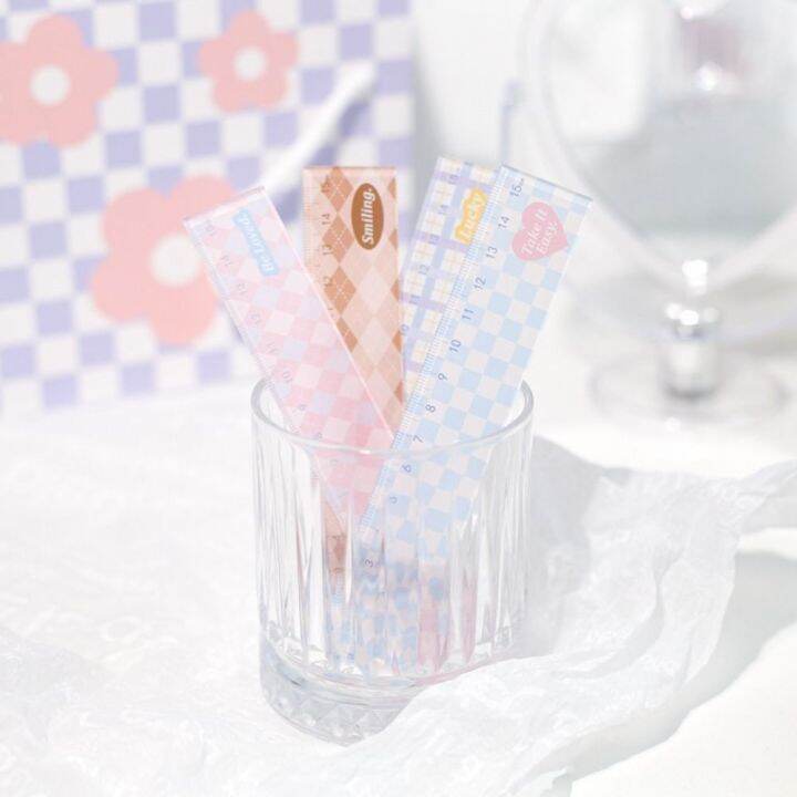 LAZYER Math Drawing Ruler 15cm Checkerboard Straight Ruler DIY Drawing ...