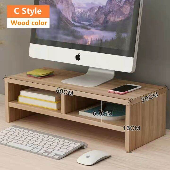Nordic Minimalist Wooden Computer Laptop Stand Riser Desktop Monitor ...