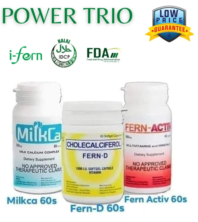 Fern Trio FERN D 60 softgels FERN ACTIV and MILKCA (60 capsules) GodsFavorBoutique | Lazada PH