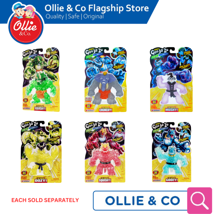 Heroes of Goo Jit Zu Glow Shifters S8 Hero Pack (Ultra Rare Gigatusk, Scorpius, Bengal, Tritops ...