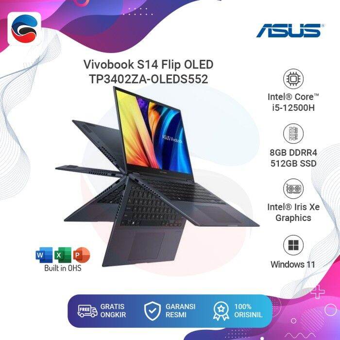 ASUS Laptop Vivobook S 14 Flip OLED TP3402ZA OLEDS552 Intel Core i5 8GB 512GB SSD | Lazada Indonesia