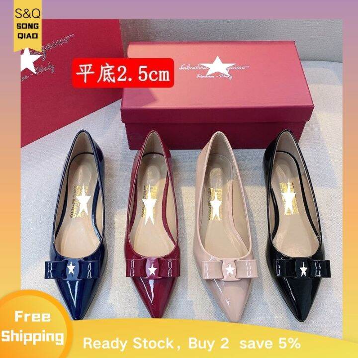 Song Qiao Boutiquef รองเท้าสายเดี่ยวหนังผู้หญิง,รองเท้าส้นสูงเข้าได้กับ ...