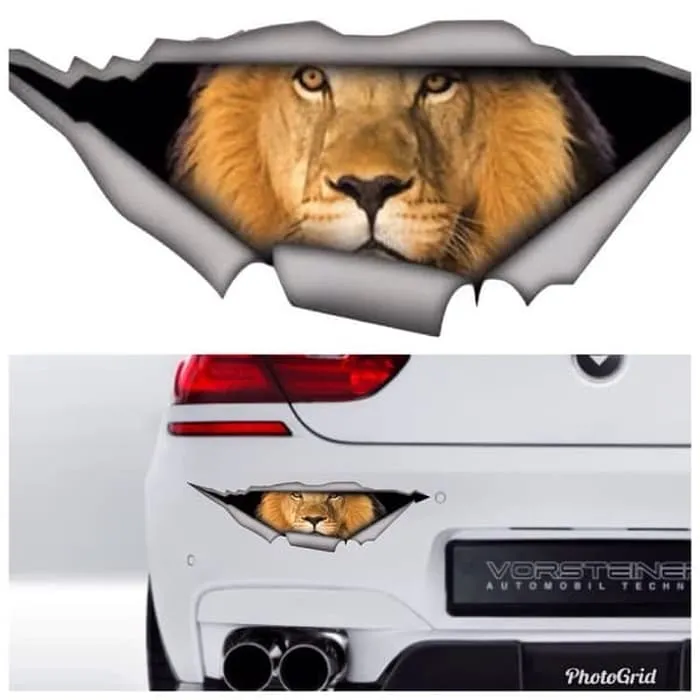 Stiker Mobil Singa Ngintip Lion Peeking - Car Decal Sticker | Lazada ...