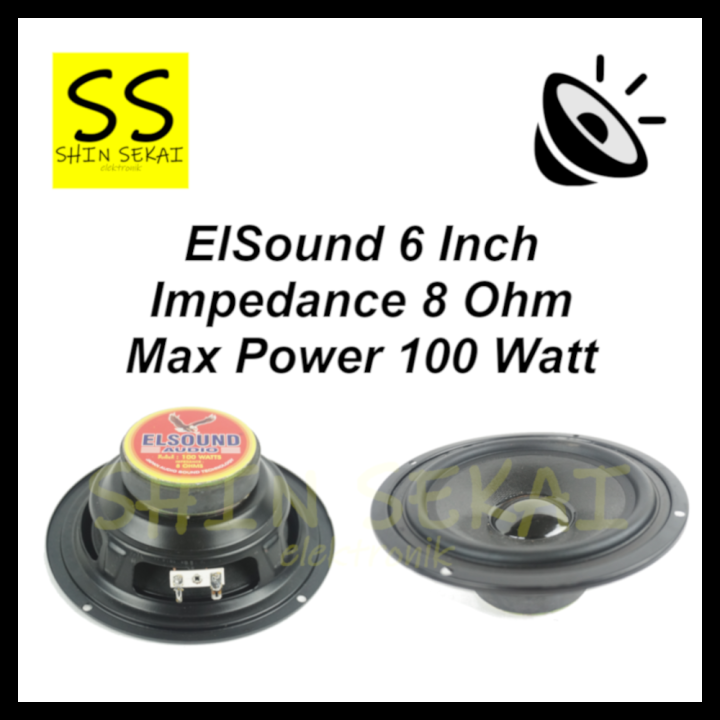 Full Range Speaker bass 6" Speaker Elsound 6 Inch Woofer 100 Watt ...