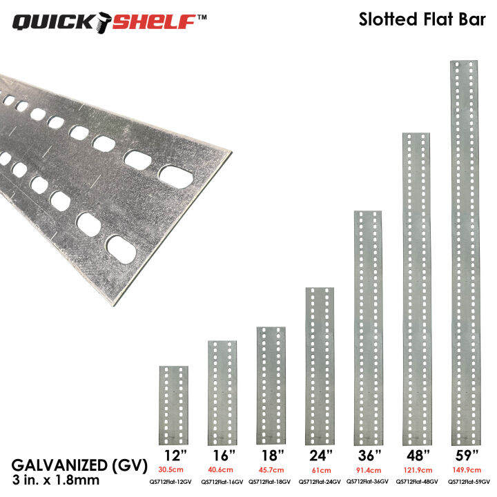 QS DIY Slotted FLAT Bar 3-in x1.8mm QS712Flat Heavy-Duty Structural ...