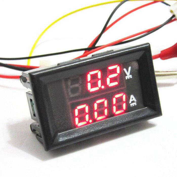 Red Red Dual Display Meter Digital Voltmeter Ammeter Panel 100V 10A ...