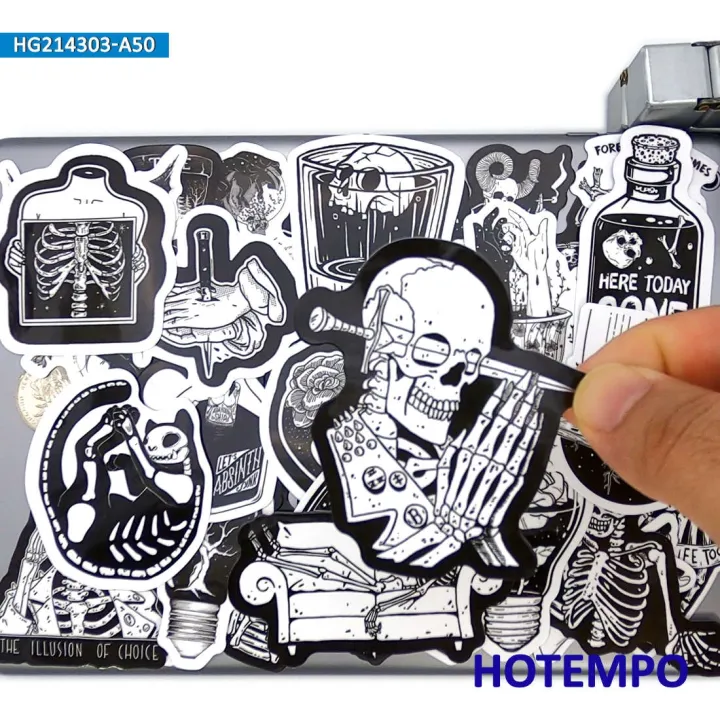 50Pcs Funny Gothic Art Graffiti Demon Death Devil Skull โทรศัพท์แล็ปท็ ...