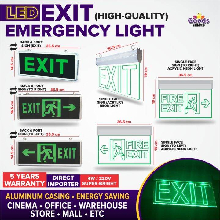 High Quality EXIT LED Light Emergency EXIT / Left Right Double Face ...