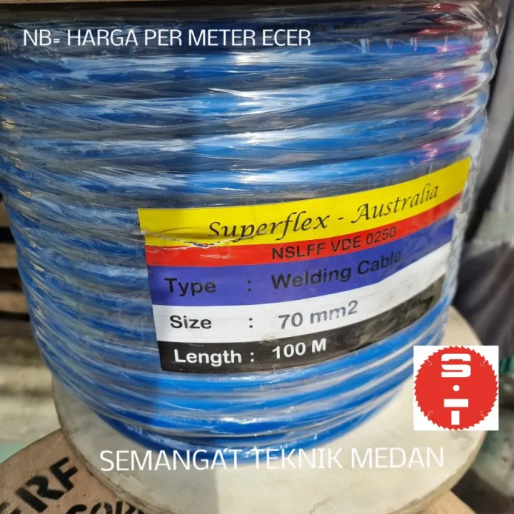 70mm KABEL LAS INVENTER FULL TEMBAGA 70 mm SUPERFLEX ECER PER METER | Lazada Indonesia