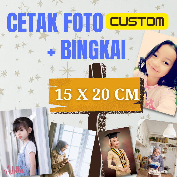 CETAK FOTO BINGKAI KUSTOM GAMBAR 15x20CM HIASAN DINDING WALL DECOR PAJANGAN DEKORASI KAMAR RUMAH ...