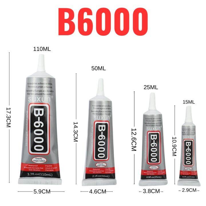 SUXUN 15ML 25ML 50ML 110ML B6000 Glue Clear Contact Phone Repair Adhesive Glass Plastic ...