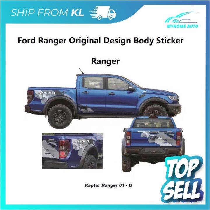 Ford Ranger Side Body Sticker Raptor / Ranger Original Design - 8 ...
