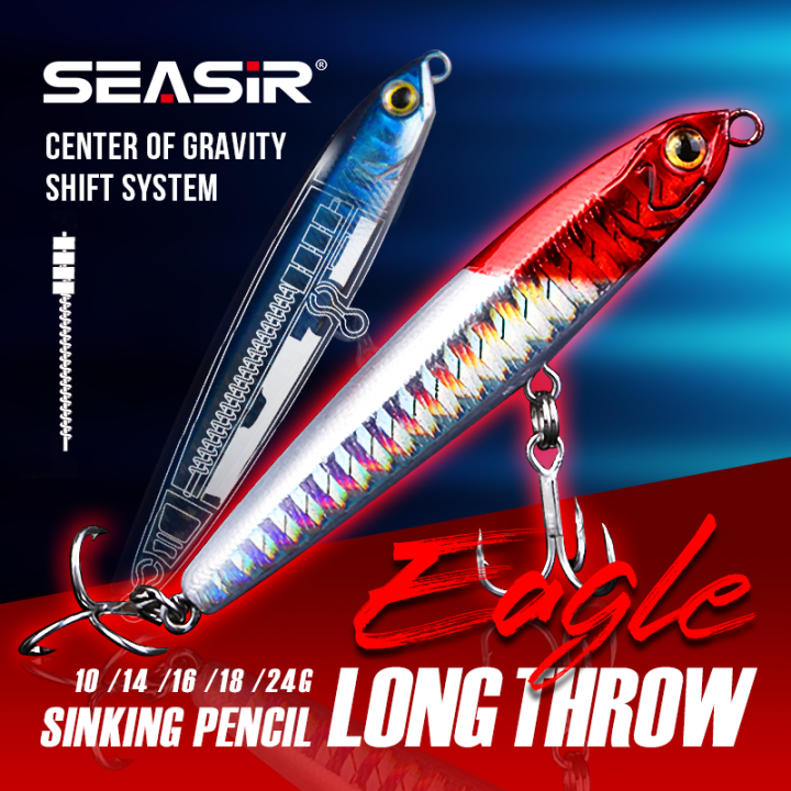 SEASIR Sinking Pencil Fishing Lure center of gravity transfer system ...