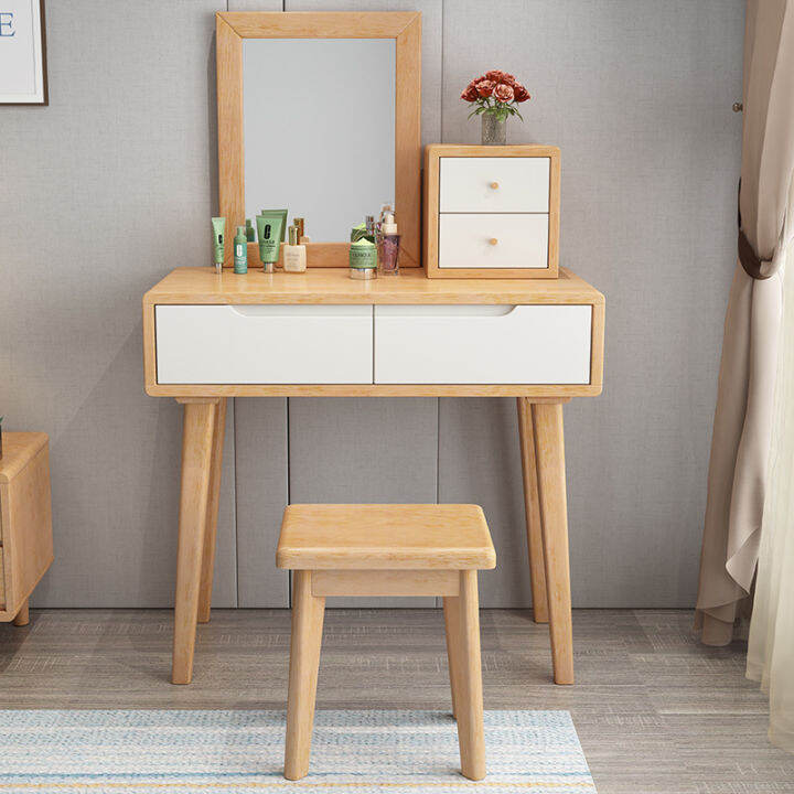 Solid wood dressing table, modern and simple Nordic small bedroom ...