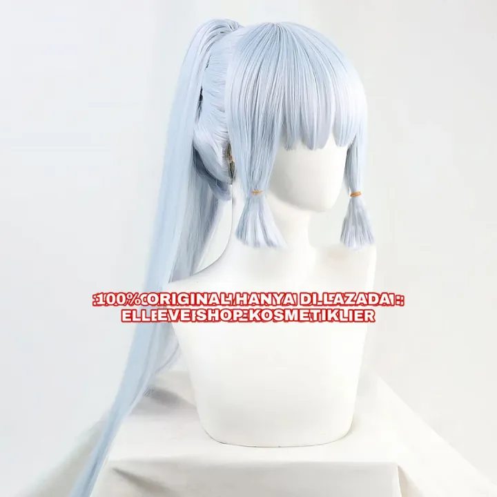 READY STOCK - WIG WANITA PANJANG LURUS PONYTAIL BLUE BIRU WIG ANIME ...