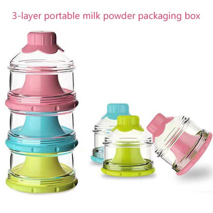 【Hot】 3-layer infant formula milk powder box, portable baby milk powder ...
