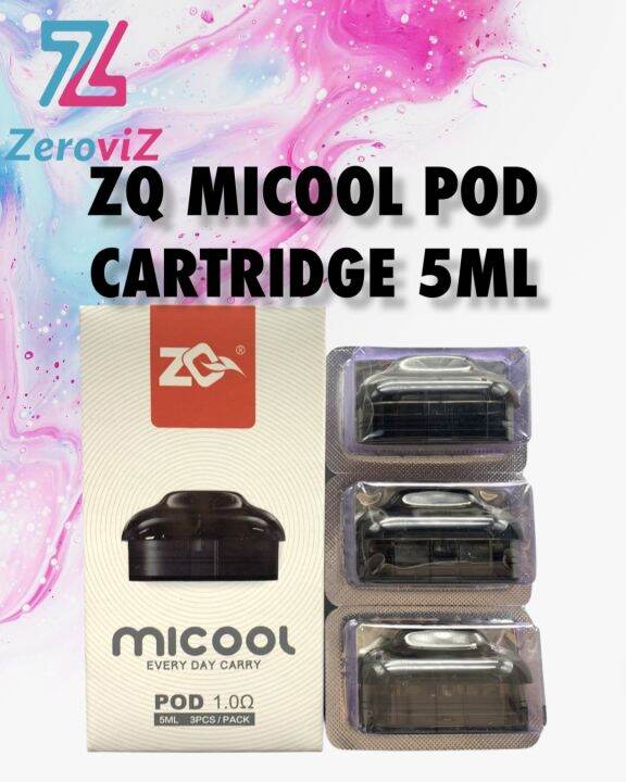 ZQ REPLACEMENT POD CARTRIDGE 5ML (1.0 OHMS) COMPATIBLE TO MICOOL POD ...