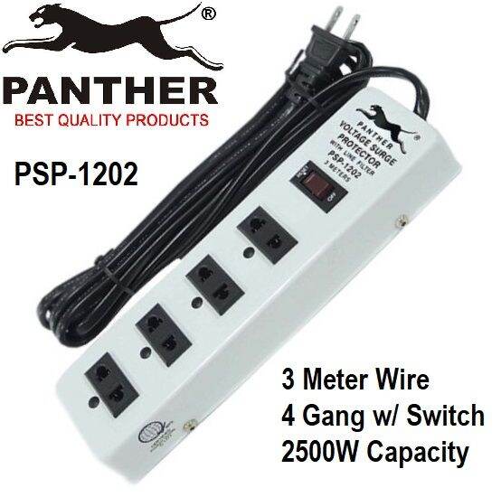 Panther 4 Gang Voltage Surge Protector 4 Outlets Extension Cord 3 ...