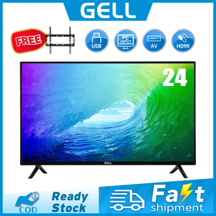 GELL 24 INCH LED TV flat screen tv on sale Ultra-slim Multi-ports HDMI AV USB（Free bracket ...