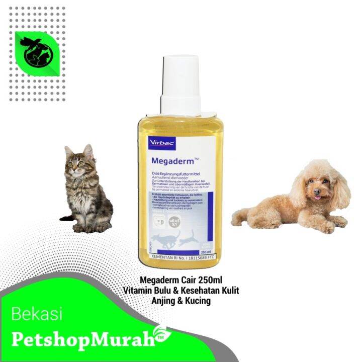VIRBAC MEGADERM 250 ML VITAMIN BULU ANJING KUCING Non Nutri Plus gel ...