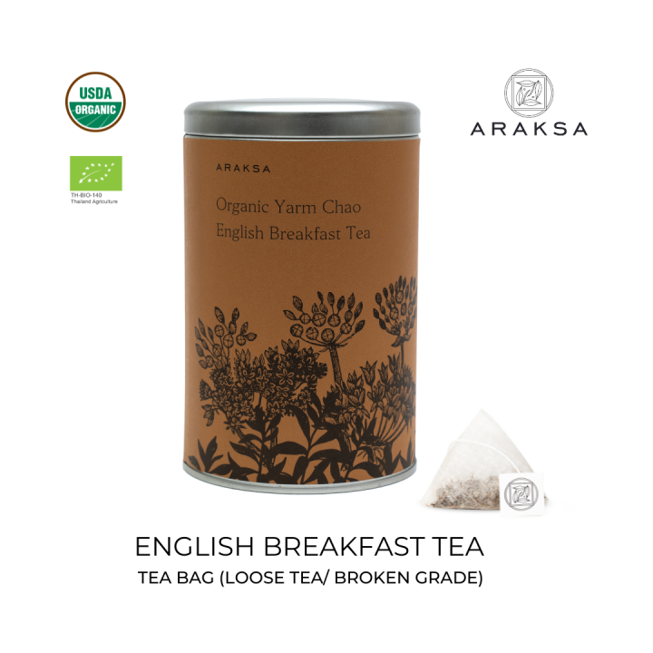 Araksa ชาอิงลิช เบรกฟาสต์ ออร์แกนิค ชาแบบบรรจุถุงชา 15ถุง และแบบตักชง ...