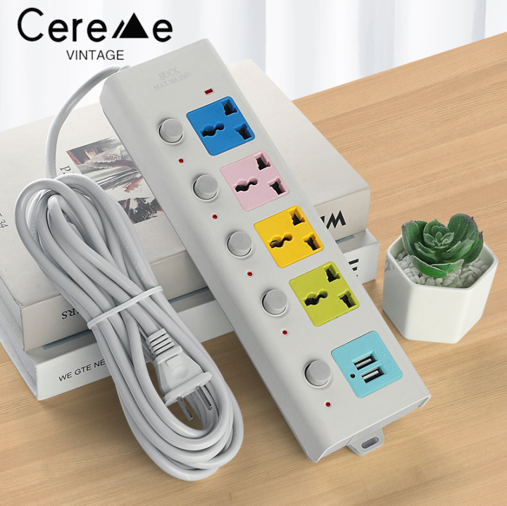 Cereme ปลั๊กไฟ ปลั๊กไฟ 5 เมตร ปลั๊กไฟมาตรฐาน ปลั๊กไฟมอกแท้ ปลักไฟ3ตา ...