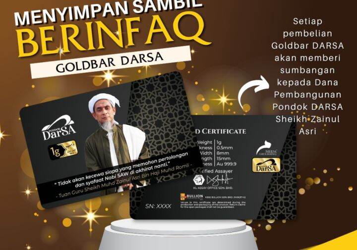 Meem Gold Au999.9 24K - Set 1 Gram Edisi Terhad DarSa | Lazada