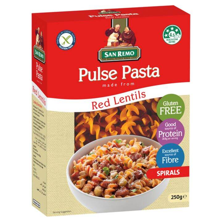 San Remo Pulse Pasta Red Lentils Spirals ซาน รีโม พาสต้าพัลส์เกลียวถั่ว ...